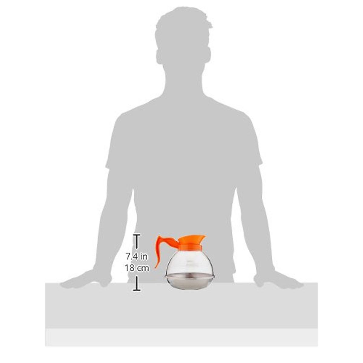 Winco Plastic Coffee Decanter Decaf, 64-Ounce, Stainless Steel