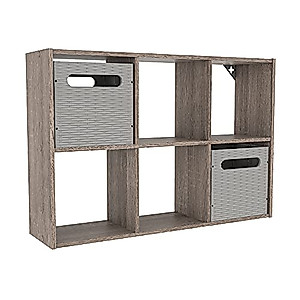 ClosetMaid Mini 6-Cube Desktop Storage Wall Mount Organizer, Weathered Teak