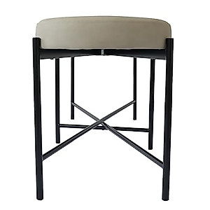 SORBARIA 54” upholstered Vegan Leather Accent Ottoman Bench for entryway, Living Rooms, lounges, bedrooms-White Rock/Light Grey