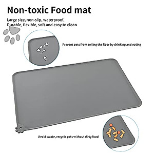 GaoFan Triple Dog Cat Bowls Set, Two Detachable Stainless Steel Bowls, with Automatic Water Dispenser Plus No Spill Non Skid Waterproof Silicon Mat for Small Medium Size Dog Cat