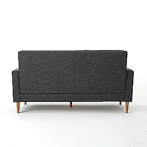 Christopher Knight Home Sawyer Mid-Century Modern Fabric 3-Seater Sofa, Grey / Natural