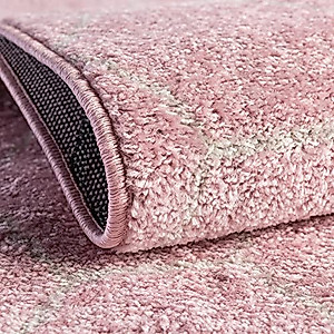 Unique Loom Trellis Frieze Collection Area Rug - Geometric (4' 1" x 6' 1", Light Pink/ Ivory)