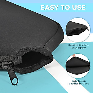Pickleball Paddle Cover, Universal Case Size - 8.6 x 12.2 inches Racket Sleeve, Compatible with Most USAPA Standard and Elongated Pickball Paddles (1 Pack Black Net)
