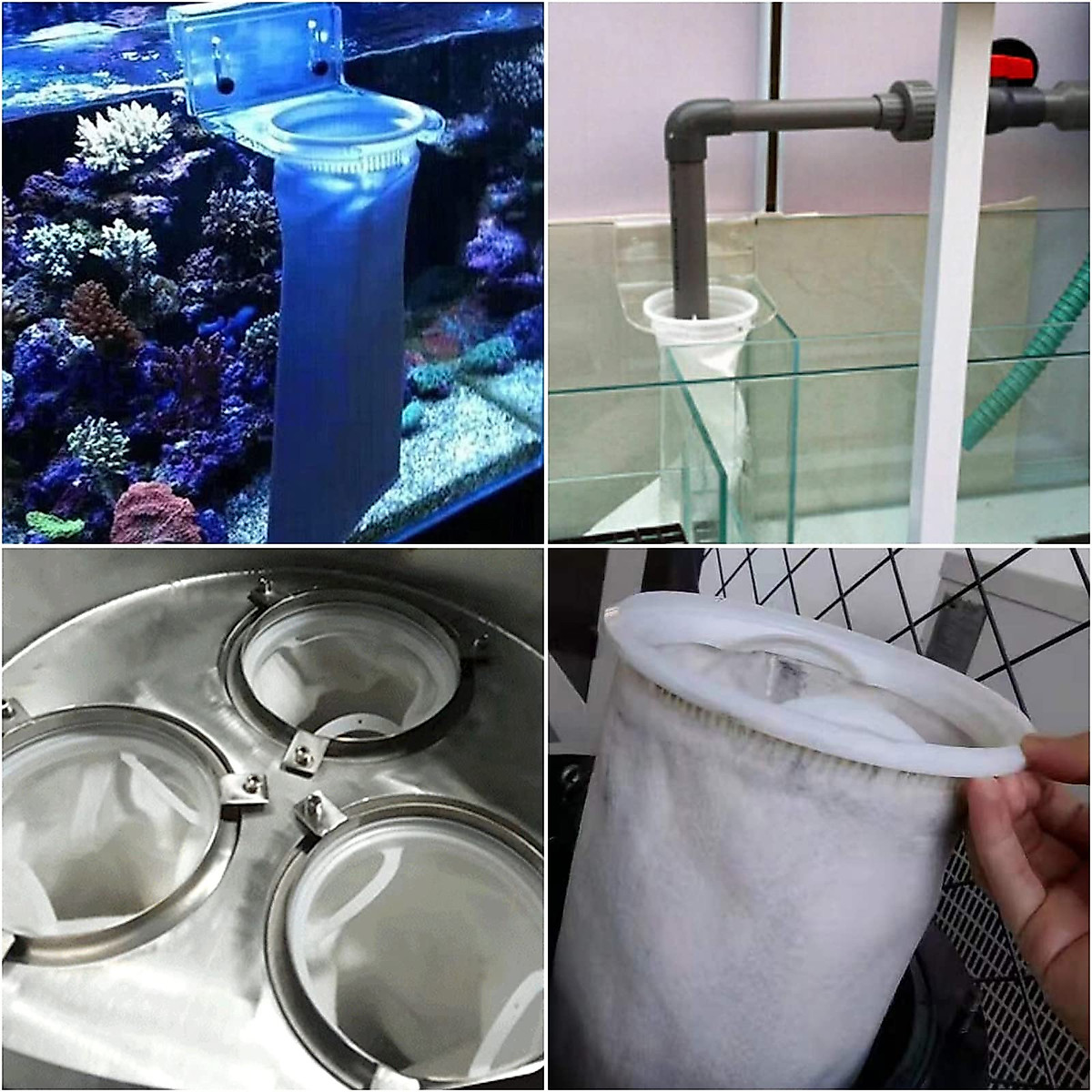 6 Pack Filter Socks 7 Inch Ring by 32 Inch Long 50 Micron Filter Bag, Felt Filter Socks for Aquarium, Industry, Chemical, Water Liquid Filter Bags