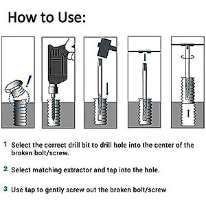 6Pcs Damaged Screw Extractor Set Chrome Vanadium Steel Damaged Bolt Screw Extractor Remover Broken Bolt Stripped Screw Extractor Kit