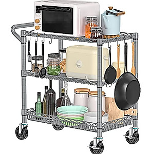 Rolling Utility Cart, Bathroom Organizer, Over The Toilet Storage Shelf