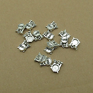 FAIWAWU 40 Pcs Silver Drum Set Charm Music Charms Pendant for Jewelry Making Necklace Bracelet Earrings