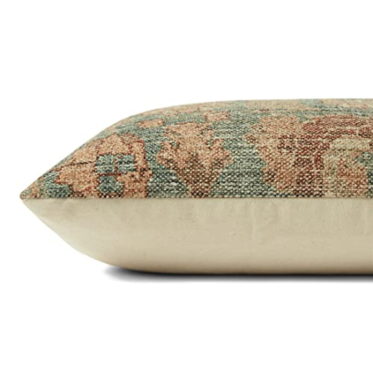 Loloi Angela Rose x Clay Collection Teal/Terracotta, 13'' x 21'' Cover Only Pillow