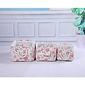 MAIZMZ Rectangular Storage Basket Collapsible Organizer Bin Thick Toy Box for Organizing Home/Dorm/Kitchen/Pet/Office/Closet/Shelf/Gift Baskets(rose)