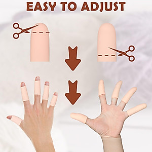 20Pcs Gel Finger Cots Thumb Protector, Silicone Finger Sleeves Cover Protection for Finger Tips, Finger Gloves Caps Finger Protectors for Wounds Hand Eczema, Finger Arthritis, Finger Cracking (Nude)