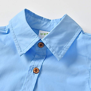 Little Boys Gentleman Formal Suit Set with Vest, Pant, Shirt, and Bow Tie,Baby Boys Long Sleeve Wear Weding 4Pcs Outfit (Blue, 130/6-7T)