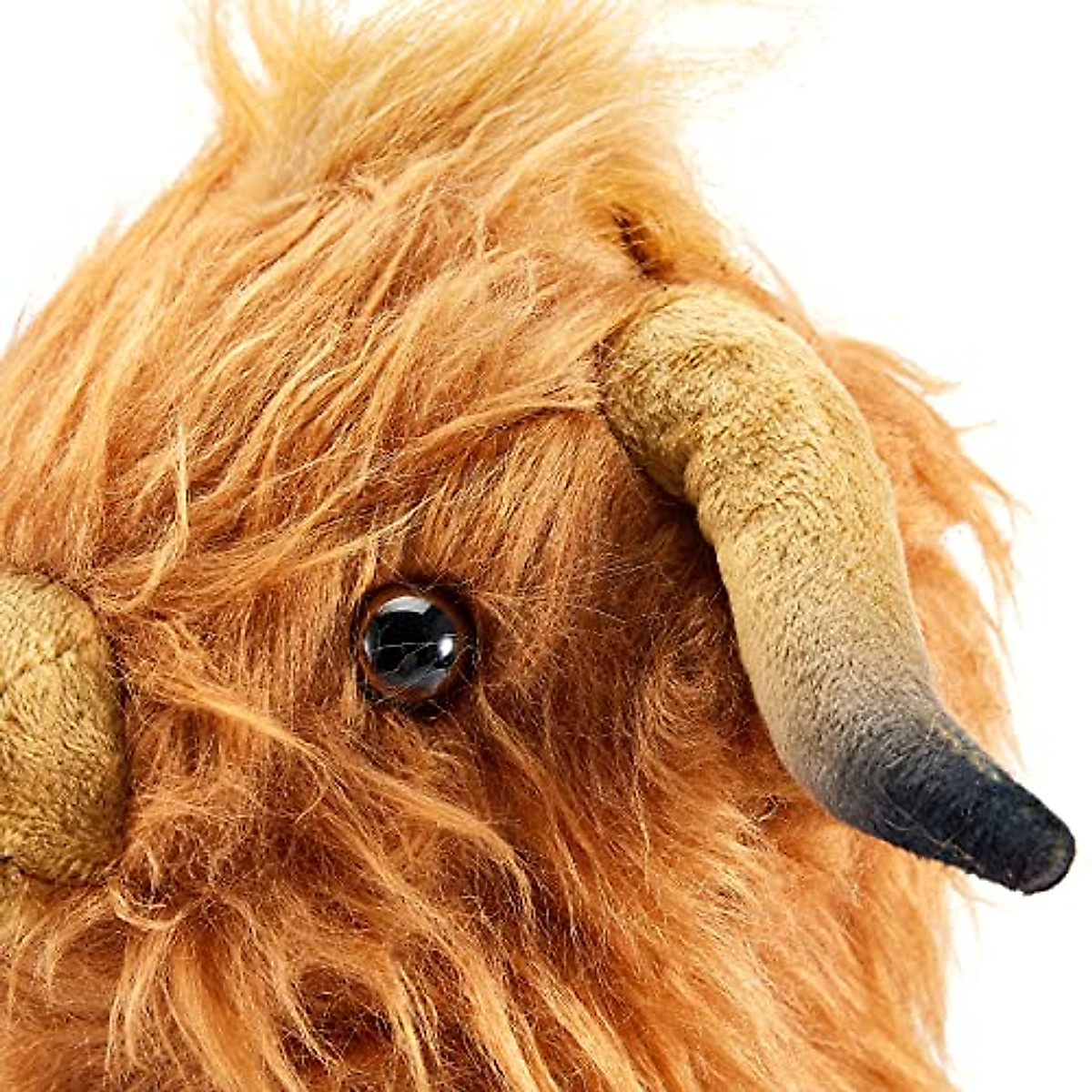 BULINGNA Highland Cow Stuffed Animals, Realistic Fluffy Scottish Cow Plush Toy Doll Gift for Adults Kids (Brown B)