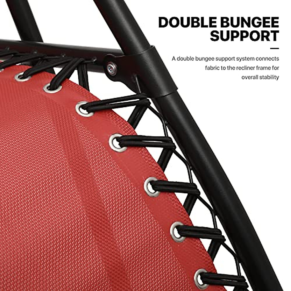 MoNiBloom Folding Beach Lounge Chair 2-Pack, Chaise Lounge with Pillow & Cup Holder, Portable Outside Patio Recliner for Poolside Beach Vacation, Maroon