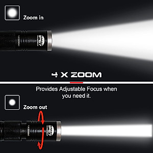 YICORPS Rechargeable Pen Light Flashlight 300 Lumens 3 Lighting Modes Handheld Pocket Small Flashlights with Clip, Zoomable Waterproof Perfect for Emergency, Inspection, Repair, Camping