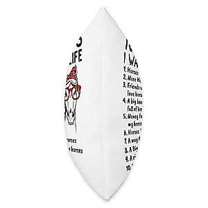10 things I want in life horses Tee 10 Things I Want in Life Horses Throw Pillow, 18x18, Multicolor