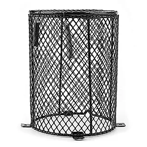 Tnfeeon Reptile Lamp Cover, Reptile Heating Lamp Lampshade Anti Scald Lamp Mesh Cover for Pet Reptile Amphibian Snake Lizard Turtle(Cylinder)