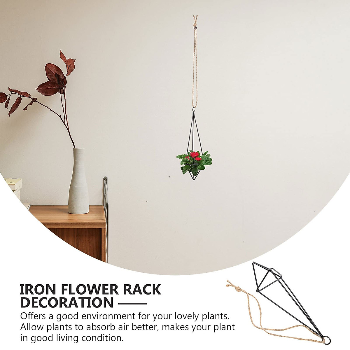 UPKOCH 8 Pack Geometric Plant Hangers Air Plants Hanging Metal Air Plants Holders Pot Container Decoration