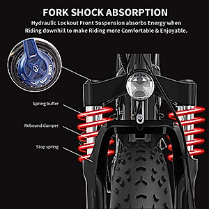 aostirmotor 750W Electric Bike for Adults 26"×4" Fat Tire 48V 13AH Lithium Battery Electric Bicycles, 28MPH E Bike for Adults, Shimano 7 Speed Mountain Bike (Black)