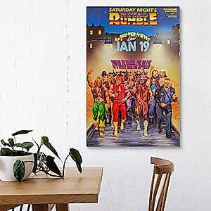 ZEEZFA Recreated The 1991 Royal Rumble Wrestlers Poster Decorative Painting Canvas Wall Art Living Room Posters Bedroom Painting 12x18inch(30x45cm)