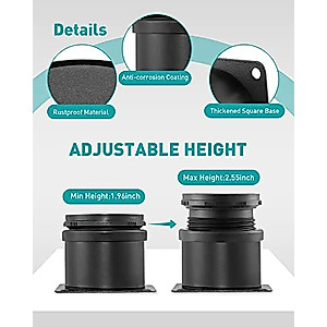 HDAJY 8pcs 2 Inch Furniture Legs, Adjustable Metal Couch Legs with 32 Screws, Premium Furniture Feet, Used for Cabinet Legs, Feet for Furniture, Black