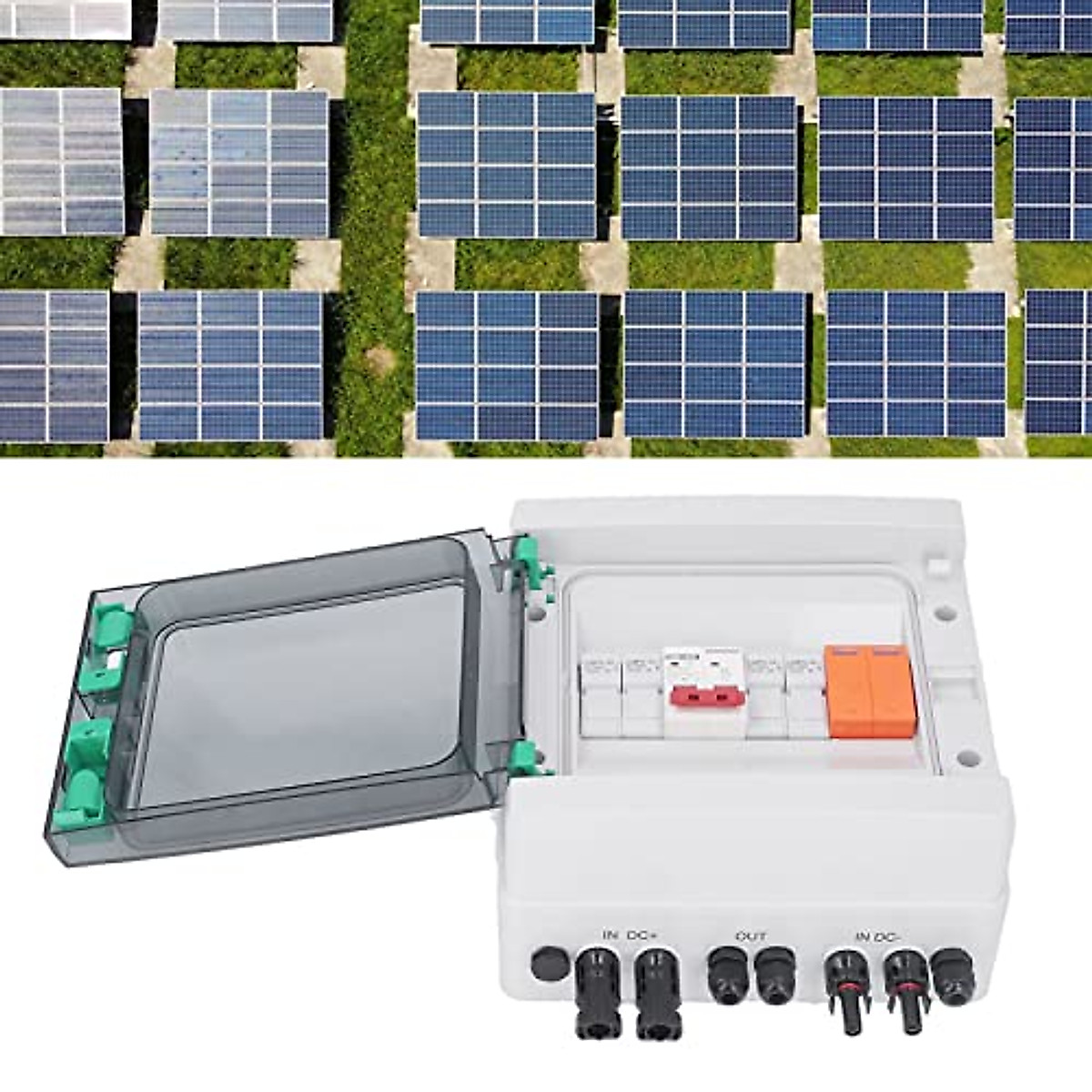 EBTOOLS PV Combiner Box 2 String Waterproof Solar Combiner Box with 15A to Protect PV Solar Panels and Inverters