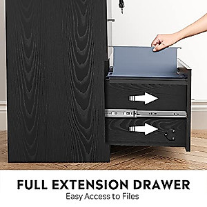 DEVAISE 2-Drawer Wood Lateral File Cabinet with Lock for Office Home, Black