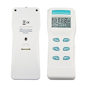 Gain Express Dissolved Oxygen Meter with Electrode Portable DO Meter Water Quality Tester with Large LCD Display ATC 99 Memory Function