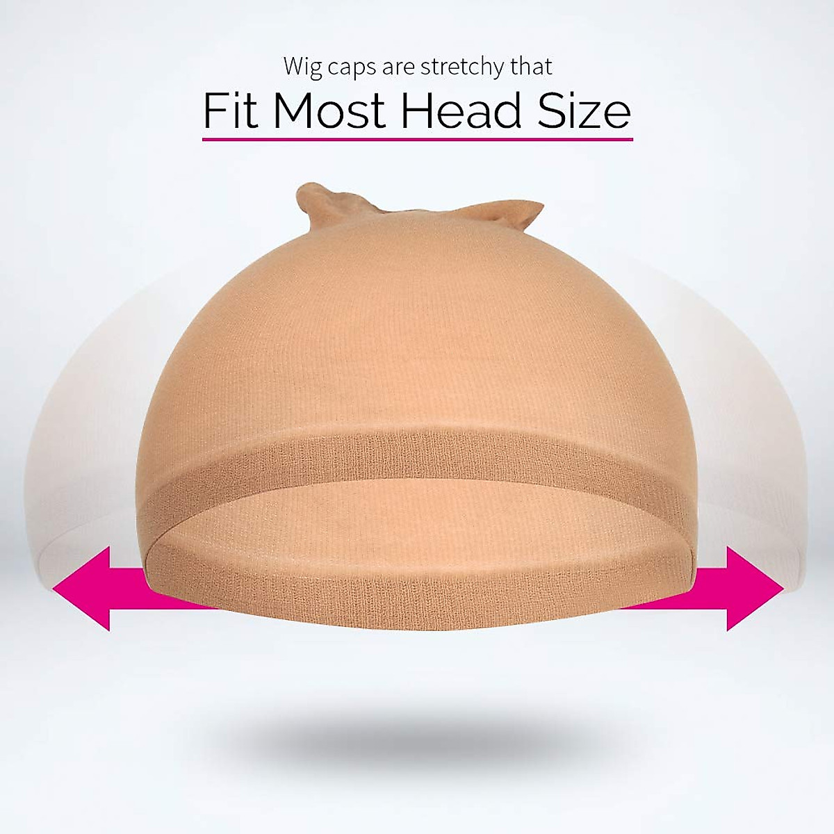 Fandamei 4 pieces Light Brown Stocking Wig Caps Stretchy Nylon Wig Caps for Women