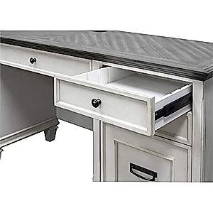 Martin Furniture Double Pedestal Desk, White