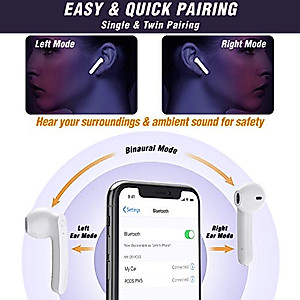 Senso PODS Wireless Earbuds with Touch Control - True Wireless Earbuds w/Mic USB-C Charging, Ear Buds Wireless Headphones with Bluetooth 5.0 Stereo Sound - Wireless Earphones w/35-40 Hrs Playtime