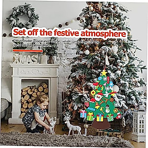 BESTOYARD 2 Sets Felt Christmas Tree Wall Hanging Decor Kids Decor Mantel Decor Xmas Decoration Christmas Tree Hanging Ornaments Felt Christmas Tree Wall Hanging Christmas Decoration Manual