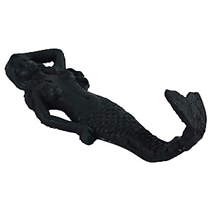 TG,LLC Treasure Gurus Mermaid Wall Hook Cast Iron Antique Green