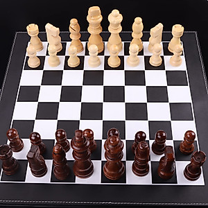 ziphia Wooden Chess Pieces Only, 32 Pieses Standard Tournamen Staunton Wood Chessmen - 3.05 Inch King / Storage Bag / Gift Package Replacement of Missing Piece