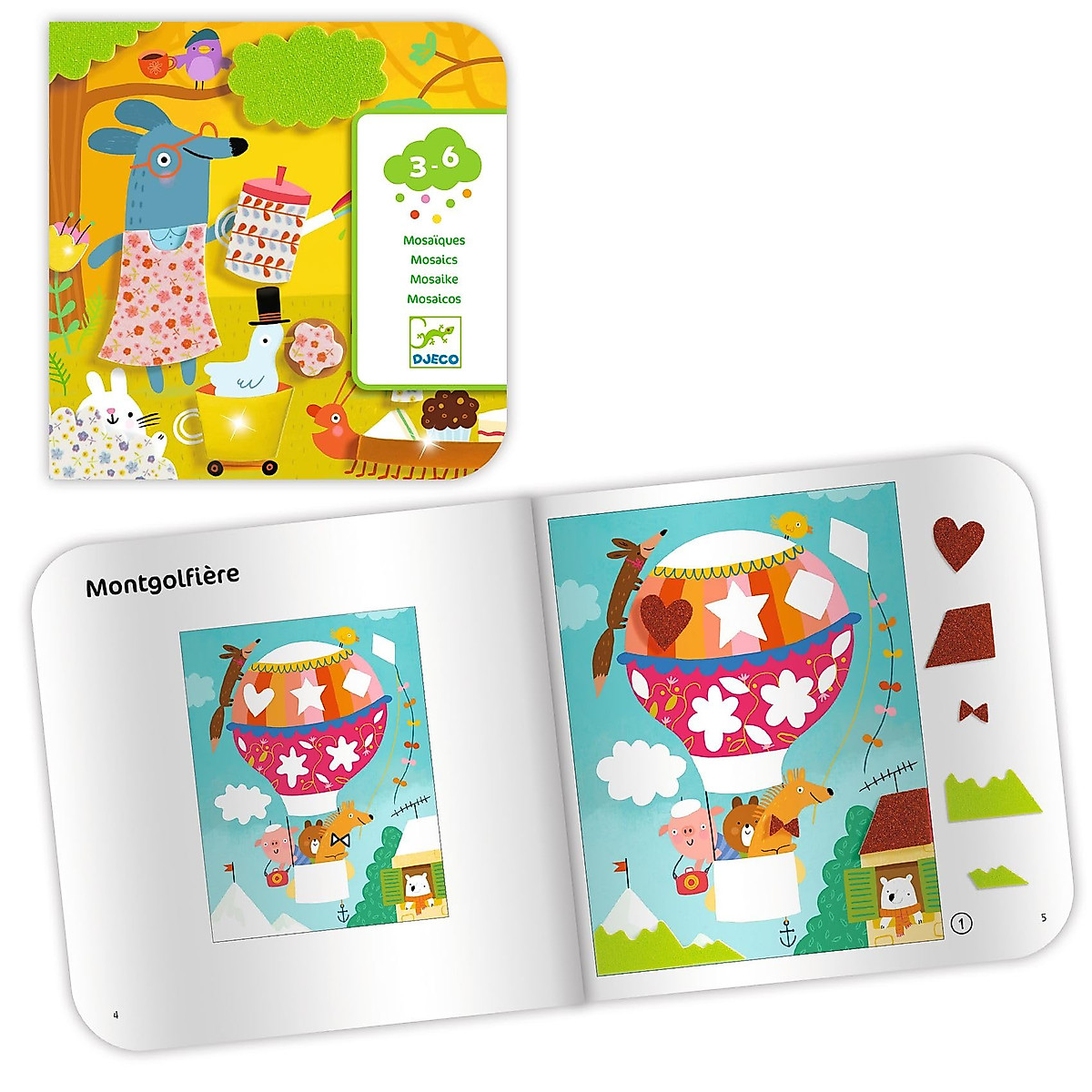 DJECO Fun Foam Sticker Mosaic Craft Kit, Multi