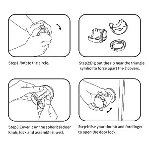 Uxoz Door Knob Safety Cover, 4 Pack Baby Safety Door Handle Cover, Screw Thread Design, Reusable, Reliable Solution to Prevent Kids from Popping Off The Covers