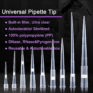 HUWAZINE micropipettes kit 2-20ul 20-200ul 100-1000ul, Universal Pipette Tips 100ul 200ul 1000ul, Linear Pipette Stand (SC-Pipettor-3pcs-D)
