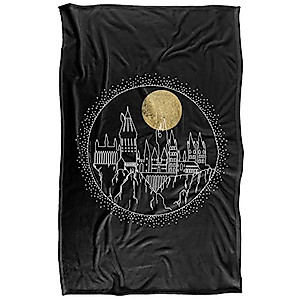 Harry Potter Blanket, 36"x58", Hogwarts Full Moon Line Art, Silky Touch Super Soft Throw Blanket