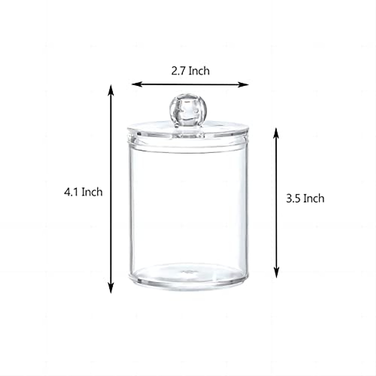 Vrpshe 2 Pack Qtip Holder Dispenser for Cotton Ball, Cotton Swab, Cotton Round Pads, Dispenser Holder Transparent Acrylic Storage Organizer Containers Cotton Rounds Display Rack With Lid (2)