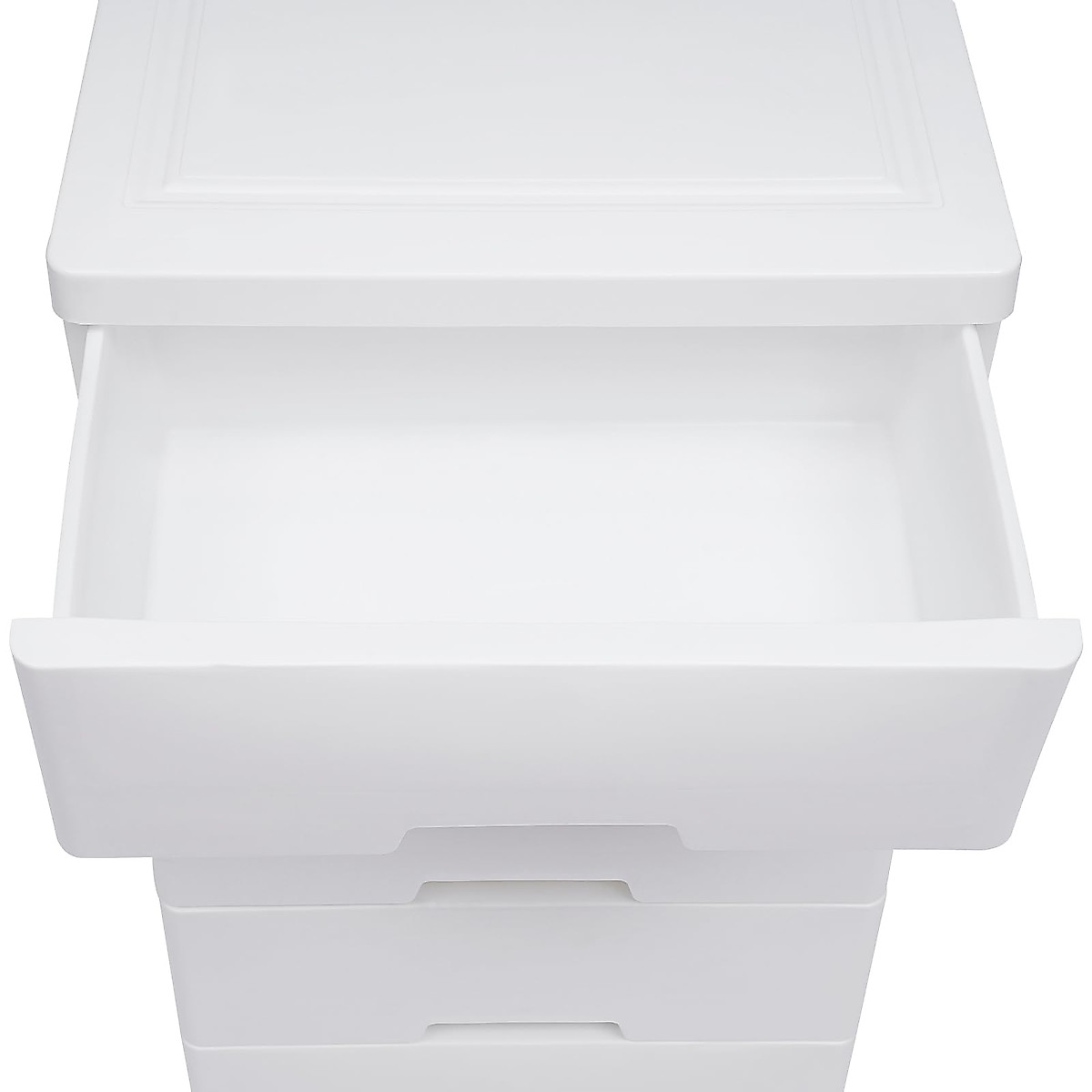 Fermoirper Storage Drawers 5 Drawer Storage Organizer 17.72 * 11.81 * 33.07in Plastic Drawers Stackable Clothes Drawer Plastic Dressers With Drawers Vertical Storage Tower（White）