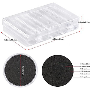 SPLF 100pcs Clear Plastic Coin Capsules, Coin Holder for Collectors, Coin Collection Case with Adjustable Gasket (20/25/30/35/40.6/46mm) for Silver Eagle Liberty Coin & JFK Half Dollar & Bitcoin More