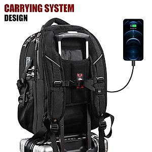 StarCloud Travel Laptop Backpack Men - Heavy Duty, USB 2.0 Charger Port - Durable Commute and College Backpacks Featuring Anti-Theft Lock and Dedicated Laptop & Tablet Protection, Fits 17" Notebook