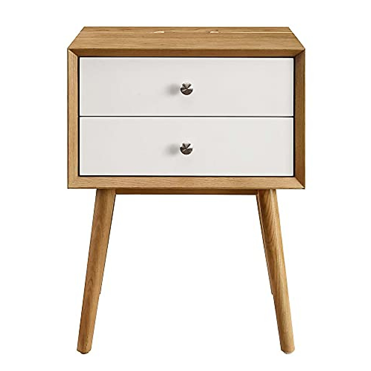 Modway Ember Wood Nightstand, Natural White