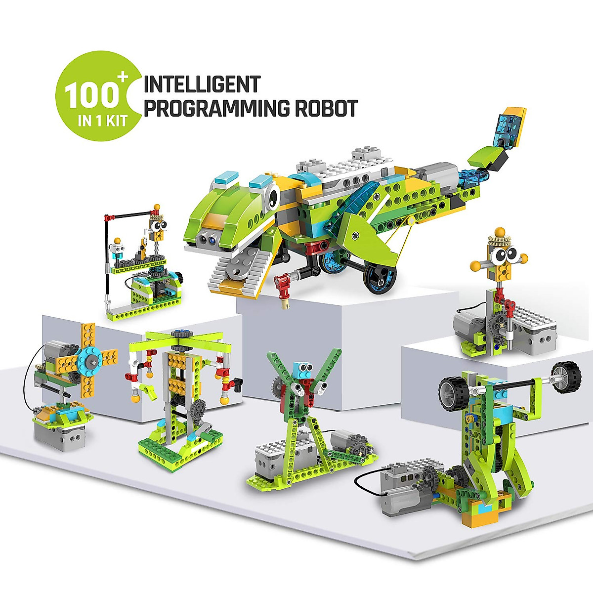 WOOLIKE STEM Robot Building Kits Toys 100+ in 1 Robot Science Kits 378 Pieces DIY Educational Building Blocks for Kids Ages 6+ Years Old Makerzoid