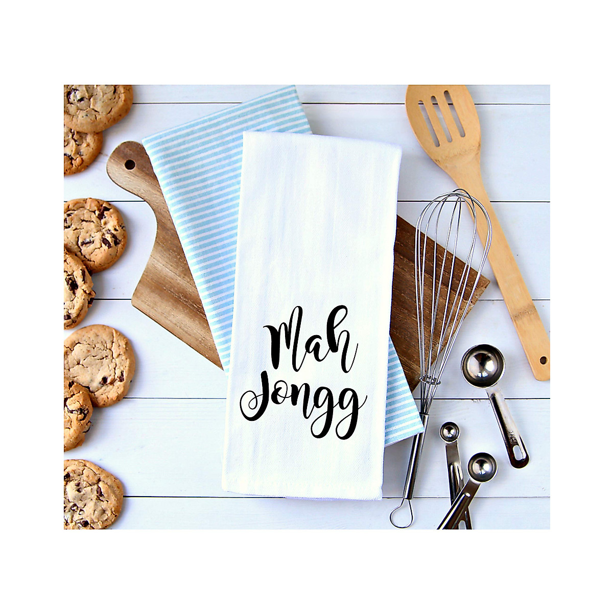 mah jongg - Dish Towel Kitchen Tea Towel Funny Saying Humorous Flour Sack Towels Great Housewarming Gift 28 inch by 28 inch, 100% Cotton, Multi-Purpose Towel