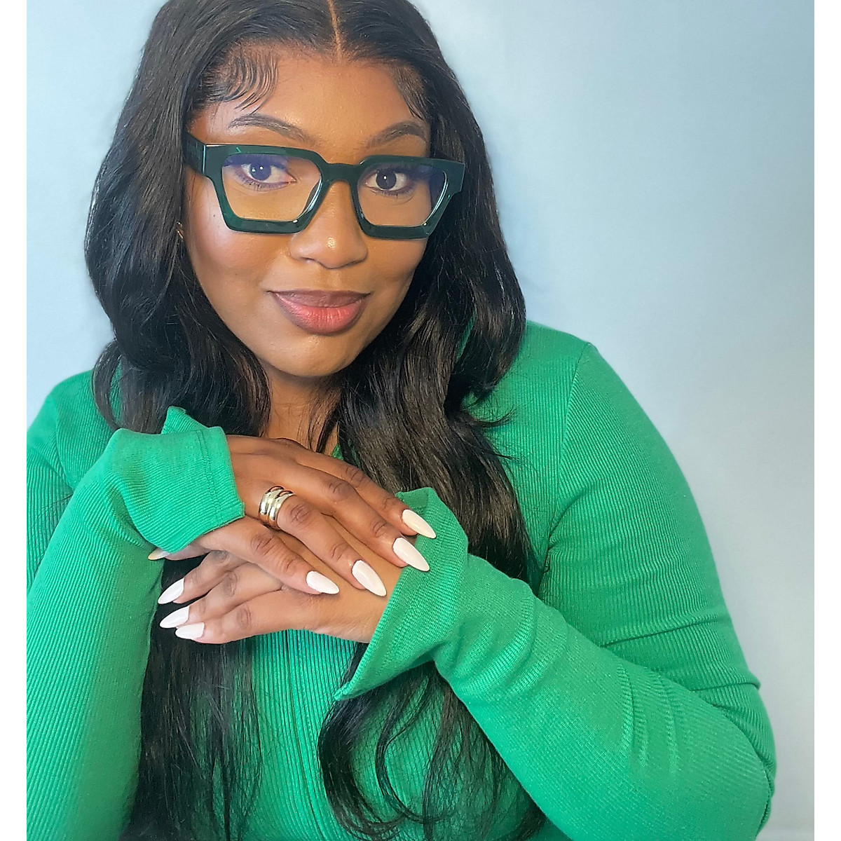 VISOONE Blue Light Blocking Glasses with TR90 Rectangle Frame and Chic Preppy Look for Women Men RIVER