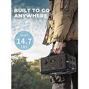 VDL Solar Generator 800W with 100W Solar Panel Included, 510Wh Portable Power Station, 800W AC Outlets, USB C PD 100W for Home Backup, RV Camping, Emergency