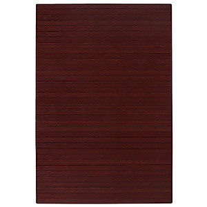 Anji Mountain Bamboo Roll-Up Chair Mat Without Lip, Dark Cherry, 48 x 72", 5mm Thick