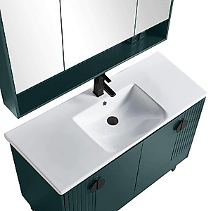 Fine Fixtures Venezian Collection - 48" Double Green Bathroom Vanity, Black Handles.
