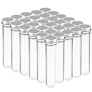 BTSD-home 29x150mm(70ml) Plastic Test Tubes with Screw Caps for Gumball Candy Storage, Bath Salt Vials, Hot Cocoa Containers, Bridal Shower, Baby Shower, Wedding, Kids Birthday Party Favors（30 Pack）