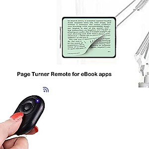 Bluetooth Kindle Page Turner Remote for iPhone - Bluetooth Camera Remote,Tiktok Remote and Powerpoint Remote Clicker for iPad (White)